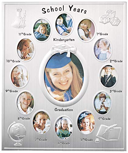 Elegance School Years K-12 Picture Frame, 13 Openings, Silver | Pricepulse