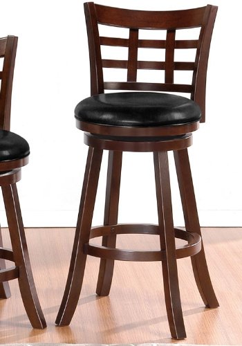 Amazon.com: Poundex Grid Back Swivel Barstool in 29" Seat Height ...