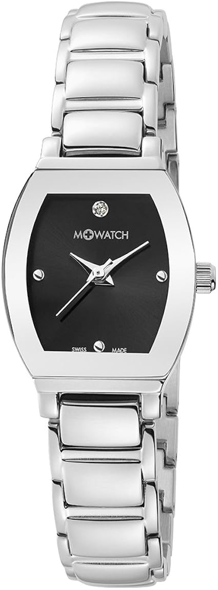 M WATCH Swiss Made Lady Chic Damenuhr, Schwarzes Zifferblatt mit ...