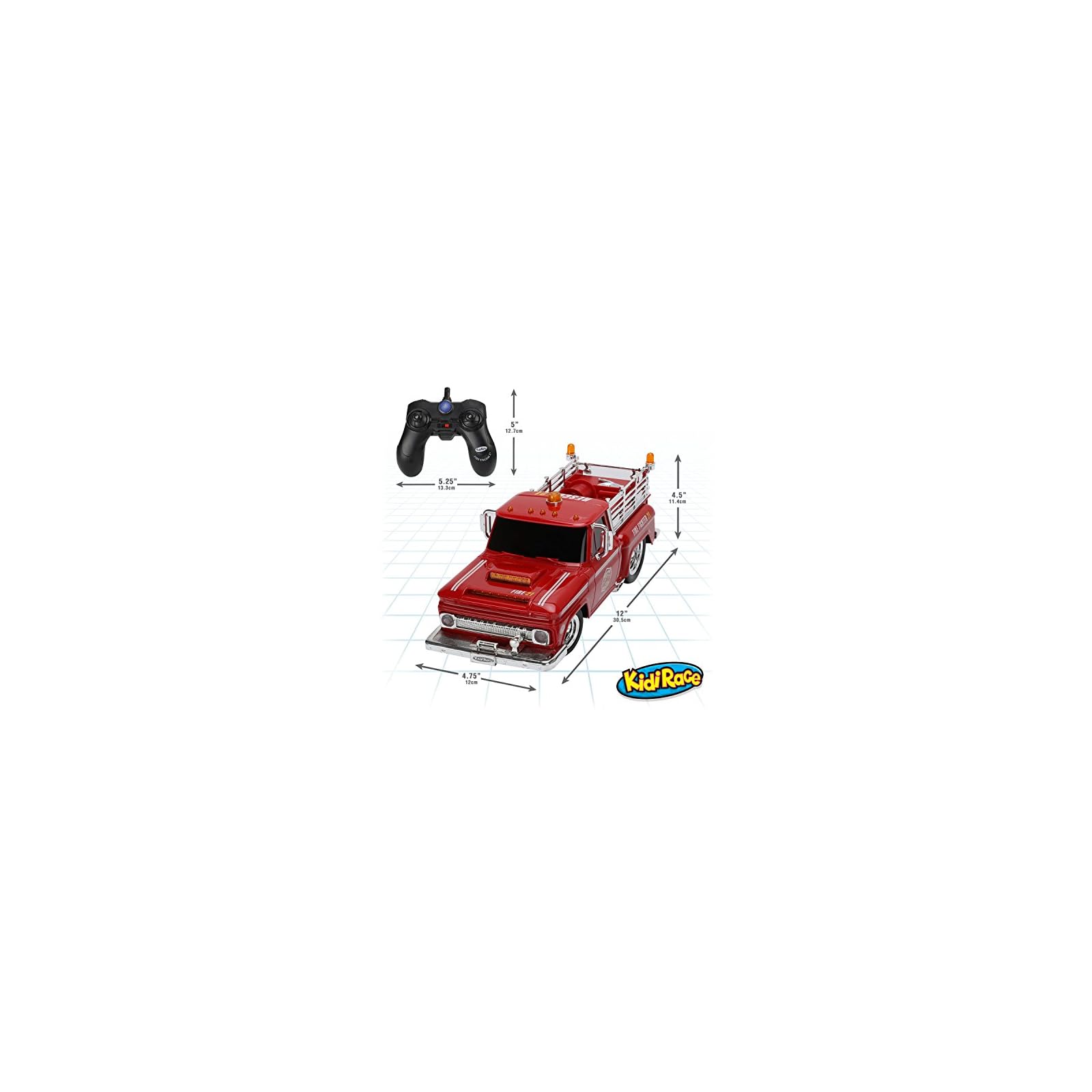 KidiRace RC Remote Control Fire Engine Truck, Rechargeable RC Car ...