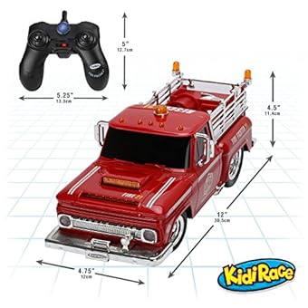 KidiRace RC Remote Control Fire Engine Truck, Rechargeable RC Car ...