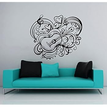 Guitar Wall Decal Electro Jazz Musical Instrument Decals Vinyl Sticker ...