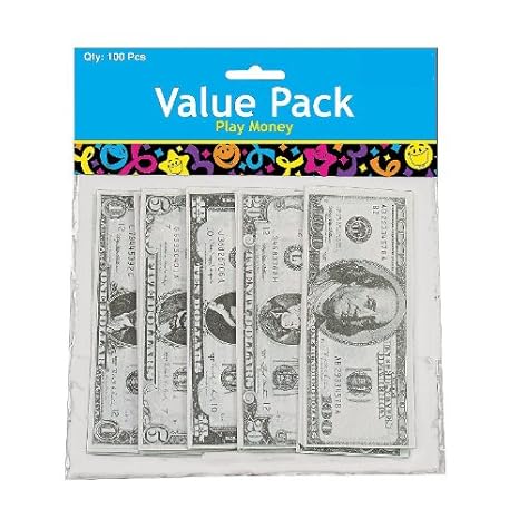 PACK OF 100 PLAY MONEY DOLLAR BILLS: Amazon.co.uk: Kitchen & Home