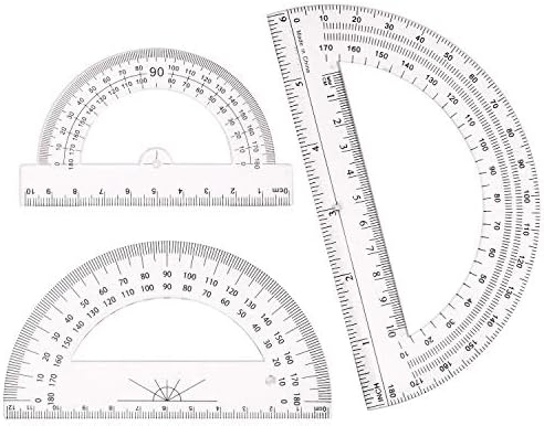 Yizerel 3 Pack Protractor Set, Professional & Precision Plastic Clear ...