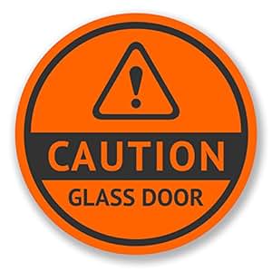 Amazon.com : 2 x Warning Caution Glass Door Vinyl Stickers : Everything ...