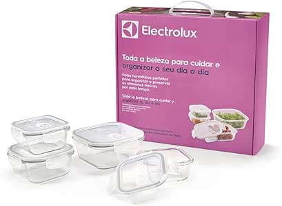 Kit Potes de Vidro Hermético, 4 unidades, Electrolux: Amazon.com.br: Casa