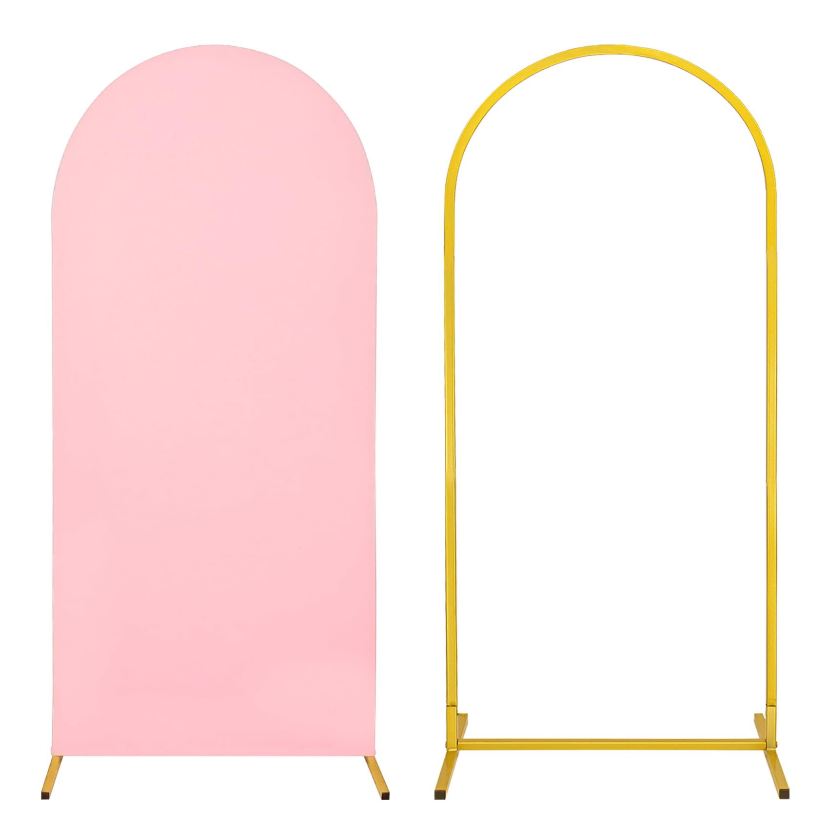 Metal Arch Stand and Cover Set,1 Pink Spandex Fitted Backdrop with 1 ...