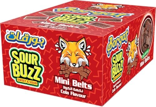 سعر Borgat Sour Buzz Cola Flavor Sweet and Sour Candy Belts 48 x 10 g ...