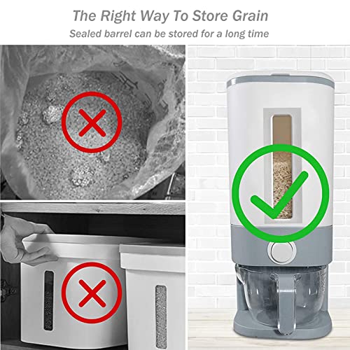 Rice Dispenser, Grain Dispenser Container 22 Lbs with Measuring Cup ...