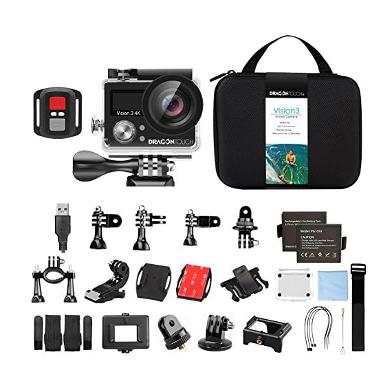 Dragon Touch Vision 3 4K Sports Action Camera Ultra HD 30m Underwater ...