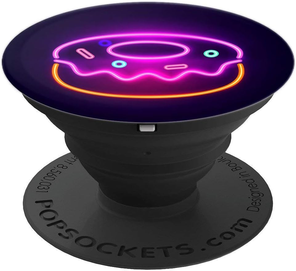 Amazon.com: Cute Donut Pop Socket Sprinkles on Black PopSockets Grip ...