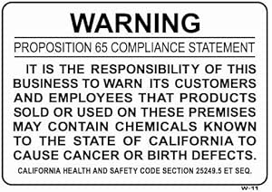 WARNING PROPOSITION 65 COMPLIANCE STATEMENT 10x14 Heavy Duty Plastic ...