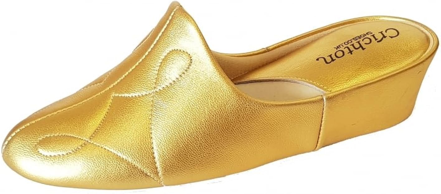 Relax Dulcie 7312 Gold Leather Ladies Slipper 8: Amazon.co.uk: Shoes & Bags