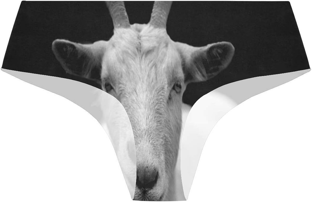 MONTOJ Goat Realistic Picture Women's Invisible Seamless Underwear Half ...