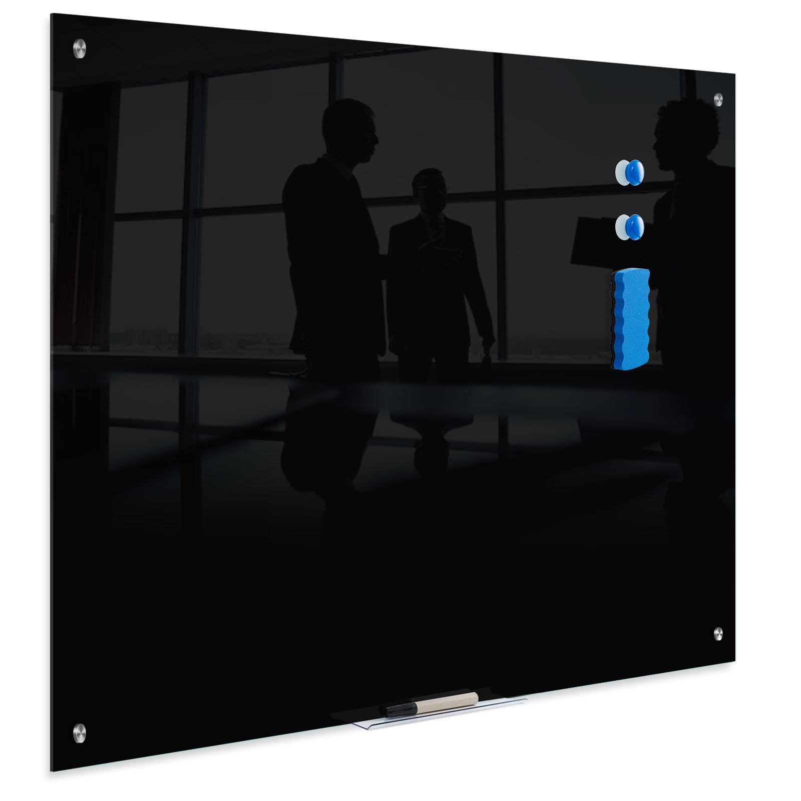 Mua TIANSE Glass Whiteboard, Magnetic Dry Erase Black Glass WhiteBoard ...