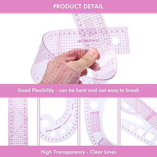 Jakient Sewing Tools 12 Stlye Sewing Ruler Set French Curve Metric ...