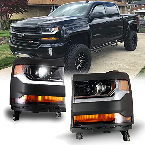 WOLFSTORM HID Headlight Fit for 2016-2019 Chevy Silverado 1500, LED ...