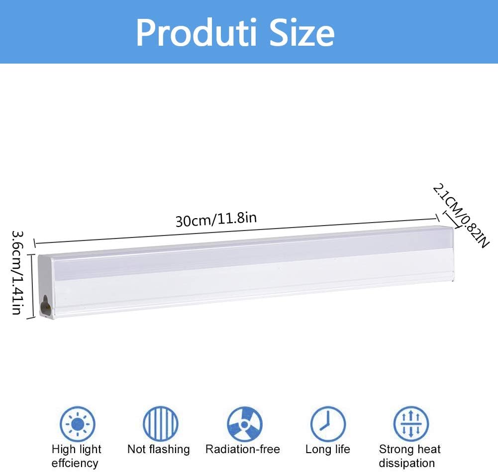 LED Batten Light, Bellanny 1ft 5W T5 LED Tube Light Ultra Slim 3000K ...