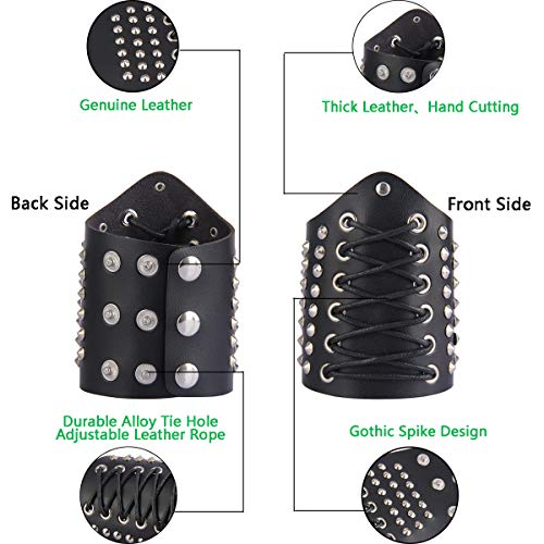 GelConnie Spike Leather Gauntlet Wristband Medieval Bracers Viking ...