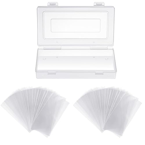 RONRONS 100 Pieces Paper Money Sleeves with Storage Case, Clear Money ...