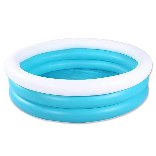 Inflatable Kiddie Pool, 60"x16" Thick Guardrail Swimming Pool for Kids ...