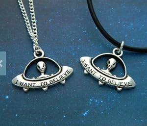 Amazon.com: Alien Necklace, UFO Necklace, Space Jewellery, I Want To ...