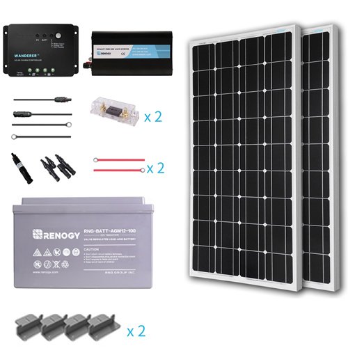 Buy Renogy 200 Watts 12 Volt Complete Solar Panel kit Monocrystalline ...