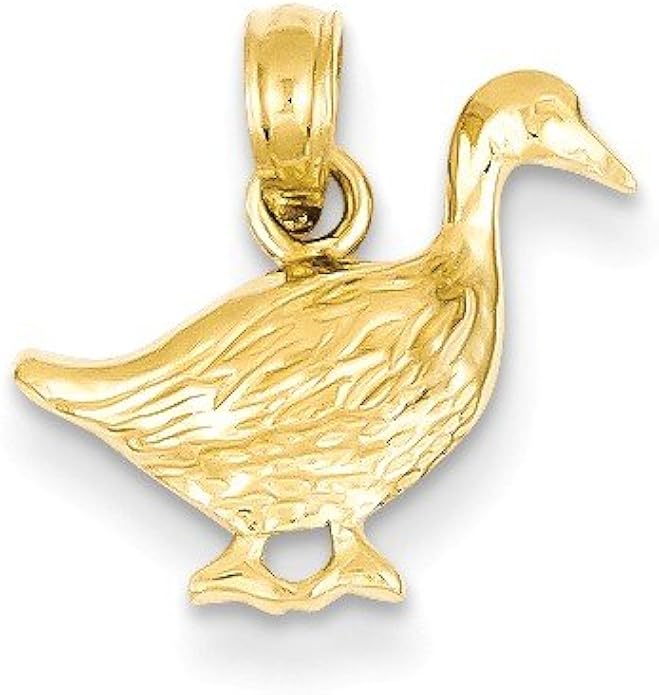 Amazon.com: 14k Yellow Gold Goose Pendant: Jewelry