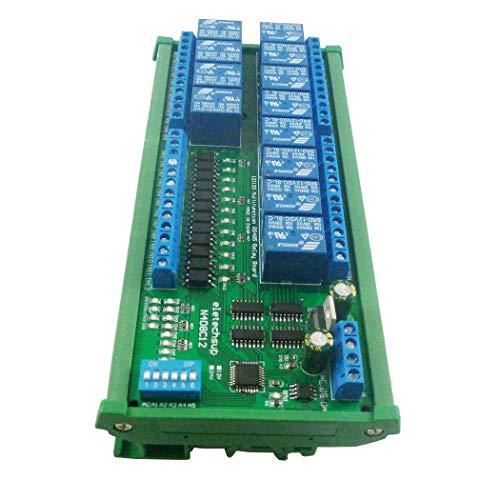 Eletechsup 12ch Digital Input Output Uart Rs485 Relay Module Modbus Rtu Din35 C45 Rail Box For