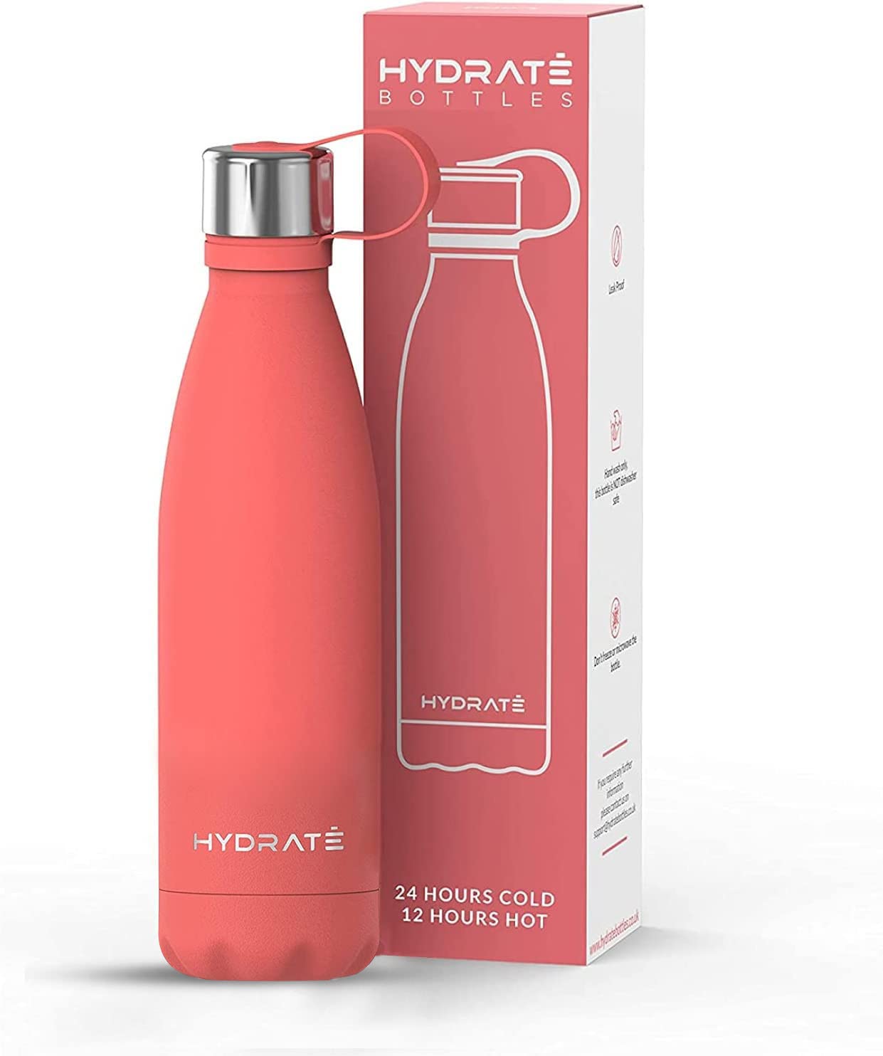 HYDRATE Super Insulated Stainless Steel Water Bottle - 500ml - Soft ...