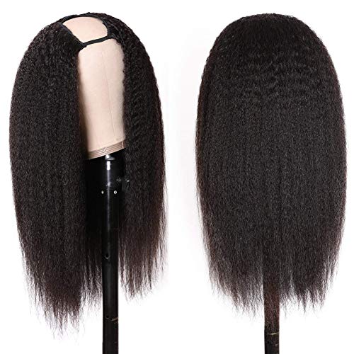 Kinky Straight Human Hair Wigs 14 inch U Part Wigs for Black Women ...
