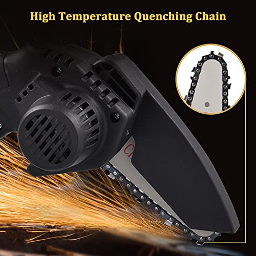 4-Inch Mini Chainsaw Cordless, 21V Electric Chainsaw with Rechargeble ...