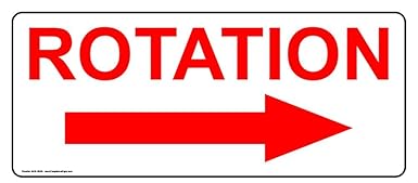 Rotation (with Right Arrow) Label Decal, 3x1 inch 100-Pack Vinyl for ...