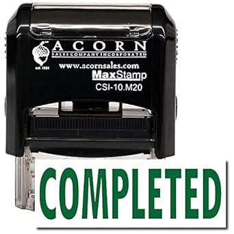 MaxStamp - Self-Inking Completed Stamp (Red Ink): Amazon.com ...