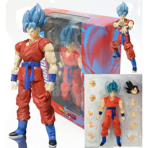 Goku Action Figure 6 Inch Blue Hair Dragon Ball Figures Collector's ...