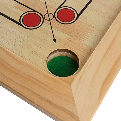 Carrom Board Game Classic Strike and Pocket Table Game with Cue Sticks ...