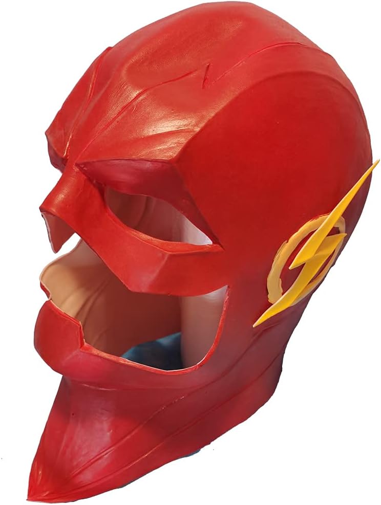 hcoser Cosplay Mask Carnival Latex Red Full Head Flash costume fancy ...