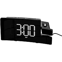 Amazon.com: Amazon Basics Rectangular Projection Alarm Clock with FM Radio, USB Phone Charging ...