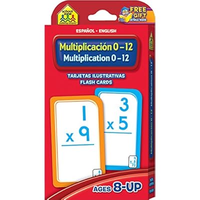 Buy School Zone - Bilingual Multiplication 0-12 Flash Cards - Ages 8 ...