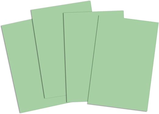 A4 160gsm Pastel Green Coloured Card (Pack of 100 Sheets): Amazon.co.uk ...