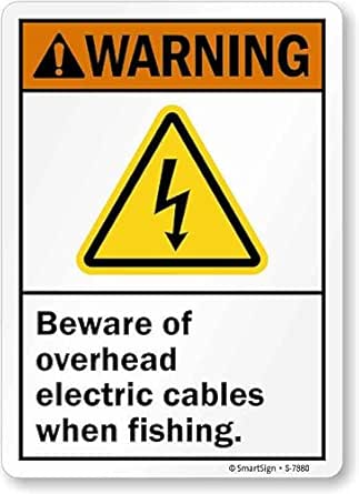 SmartSign S-7880-PL-14"Warning: Beware of Overhead Electric Cables ...