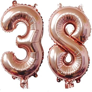 Amazon.com: Sweet 38th Birthday Decorations Party Supplies,Rose Gold ...