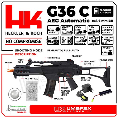 Umarex Elite Force HK Heckler&Koch G36C AEG Pistola Airsoft automática de rifle BB de 6 mm