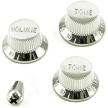 Amazon.com: STRAT KNOB SET W/TIP CHROME: Musical Instruments