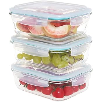 Amazon.com: Glass Meal Prep Containers 3 Compartment - Bento Box Glass ...