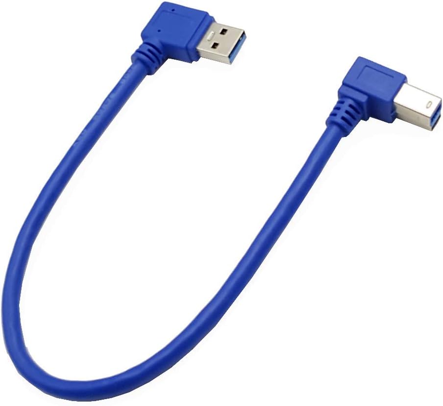 LiKuCo Double Angled USB 3.0 Cable A Male to B Male, 90 Degree ...