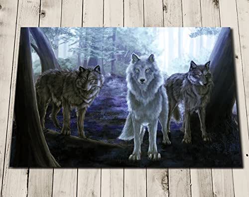 Amazon.com: Wolf Forest Art Painting Print - Wolves Print: Handmade
