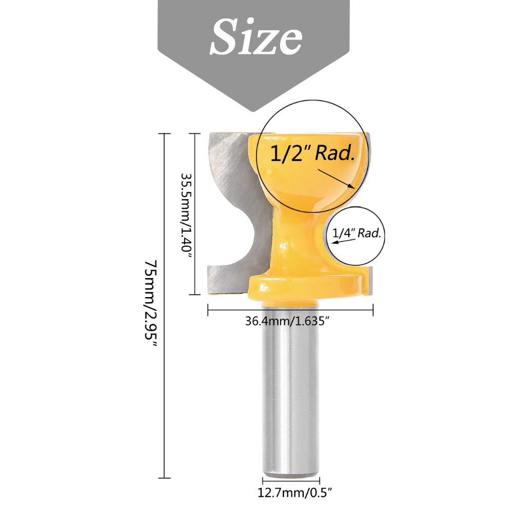 Mesee 1/2-Inch Shank Window Sill Router Bit Windows Stool Edge Molding ...