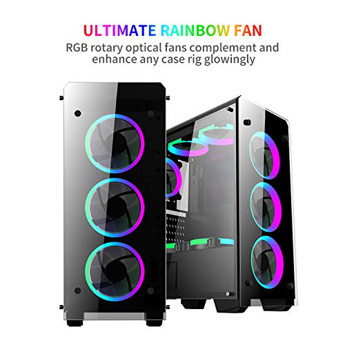 RGB Case Fans 3 Pack, GIM 3In1 Kit LED(366 Modes with Controller and ...