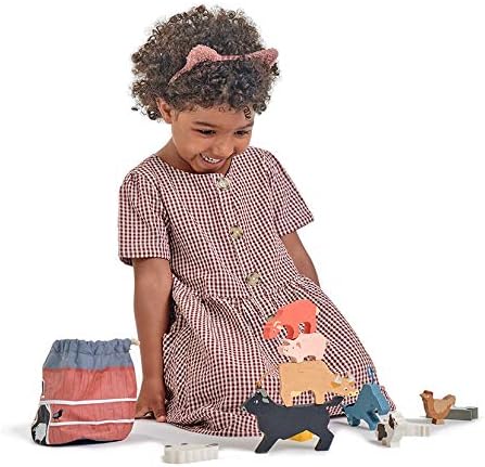 Tender Leaf Toys Stacking Farmyard – Wooden Farm Animal Block Stacking ...